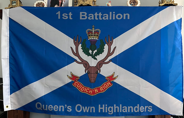 1BN Queens Own Highlanders 5 x 3 Colours Flag ( 1BN-QOH ) – British ...